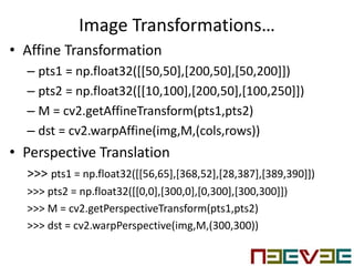 Open Computer Vision Based Image Processing | PPTX