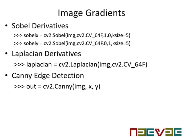 Open Computer Vision Based Image Processing | PPT