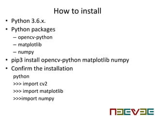 Open Computer Vision Based Image Processing | PPTX