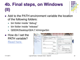 Installing OpenCV 2.3.1 with Qt | PPT
