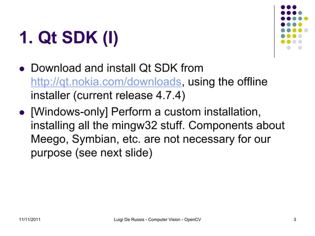 Installing OpenCV 2.3.1 with Qt | PPT