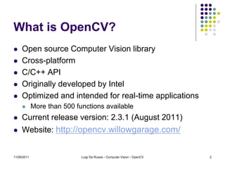 Introduction to OpenCV 2.3.1 | PPT