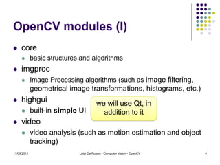 Introduction to OpenCV 2.3.1 | PPT