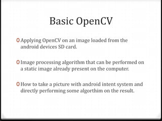 OpenCV with android | PPTX