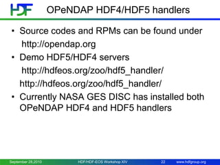Easy Access of NASA HDF data via OPeNDAP | PPT