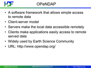 Easy Access of NASA HDF data via OPeNDAP | PPT
