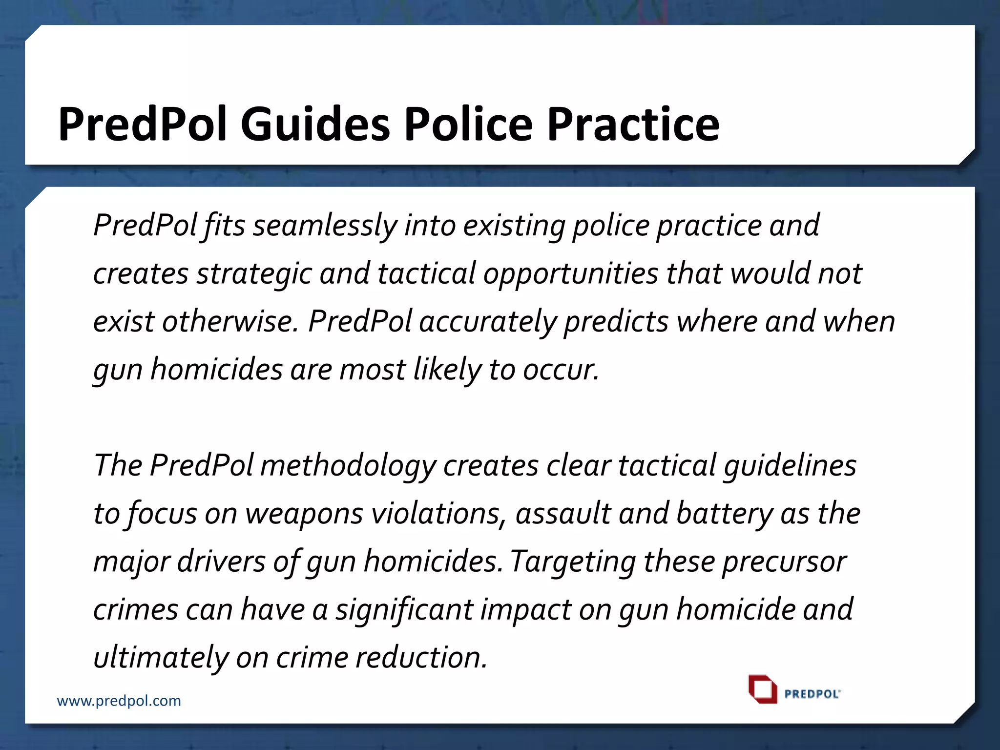 Predictive Policing on Gun Violence Using Open Data | PPT