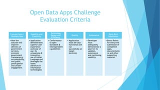 Open data apps challenge | PPTX