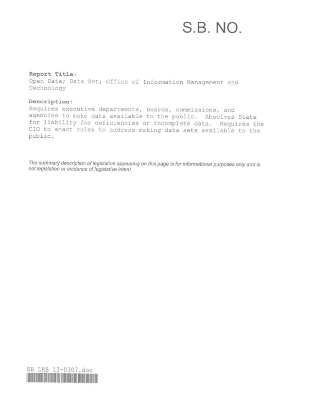 Hawaii Open Data Bill | PDF