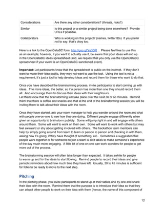 Open Data Hackathon - A How to Guide | PDF