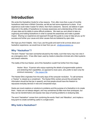 Open Data Hackathon - A How to Guide | PDF