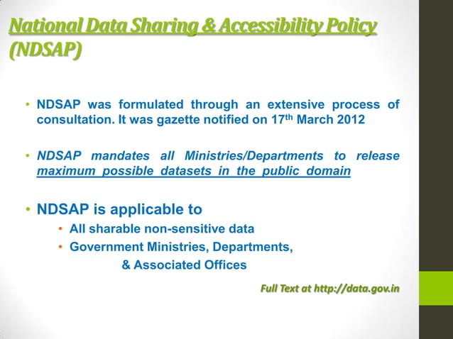 Open Data Initiative of India | PPT