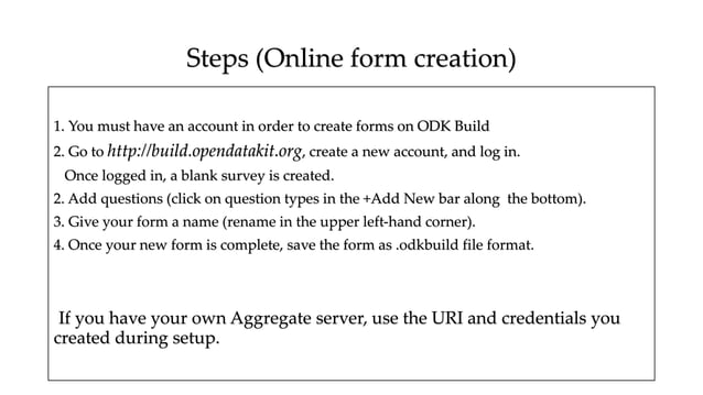 Open Data Kit, Digital data collection tool, training manual.pptx