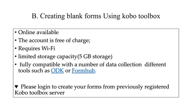 Open Data Kit, Digital data collection tool, training manual.pptx