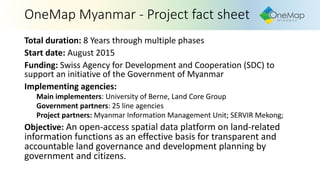 OneMap Myanmar Open Data Training | PPT