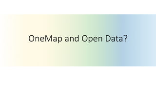OneMap Myanmar Open Data Training | PPT