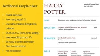 Simple rules of making a CV, Nadezhda Steblivets | PPT