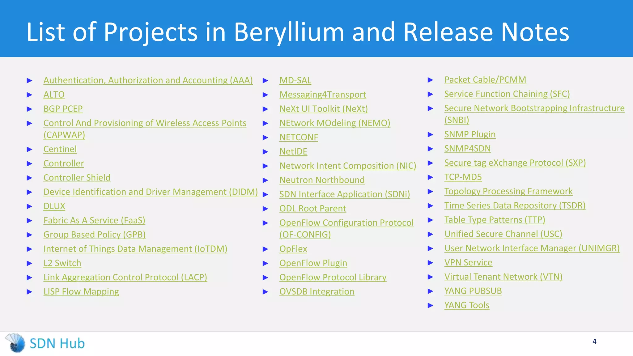 Introduction to Beryllium release of OpenDaylight | PPTX