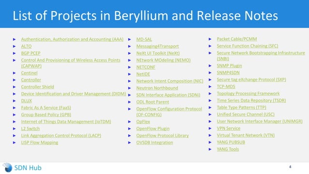 Introduction to Beryllium release of OpenDaylight | PPTX