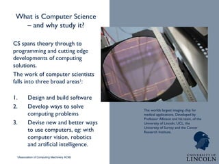 University of Lincoln, School of Computer Science | PPT
