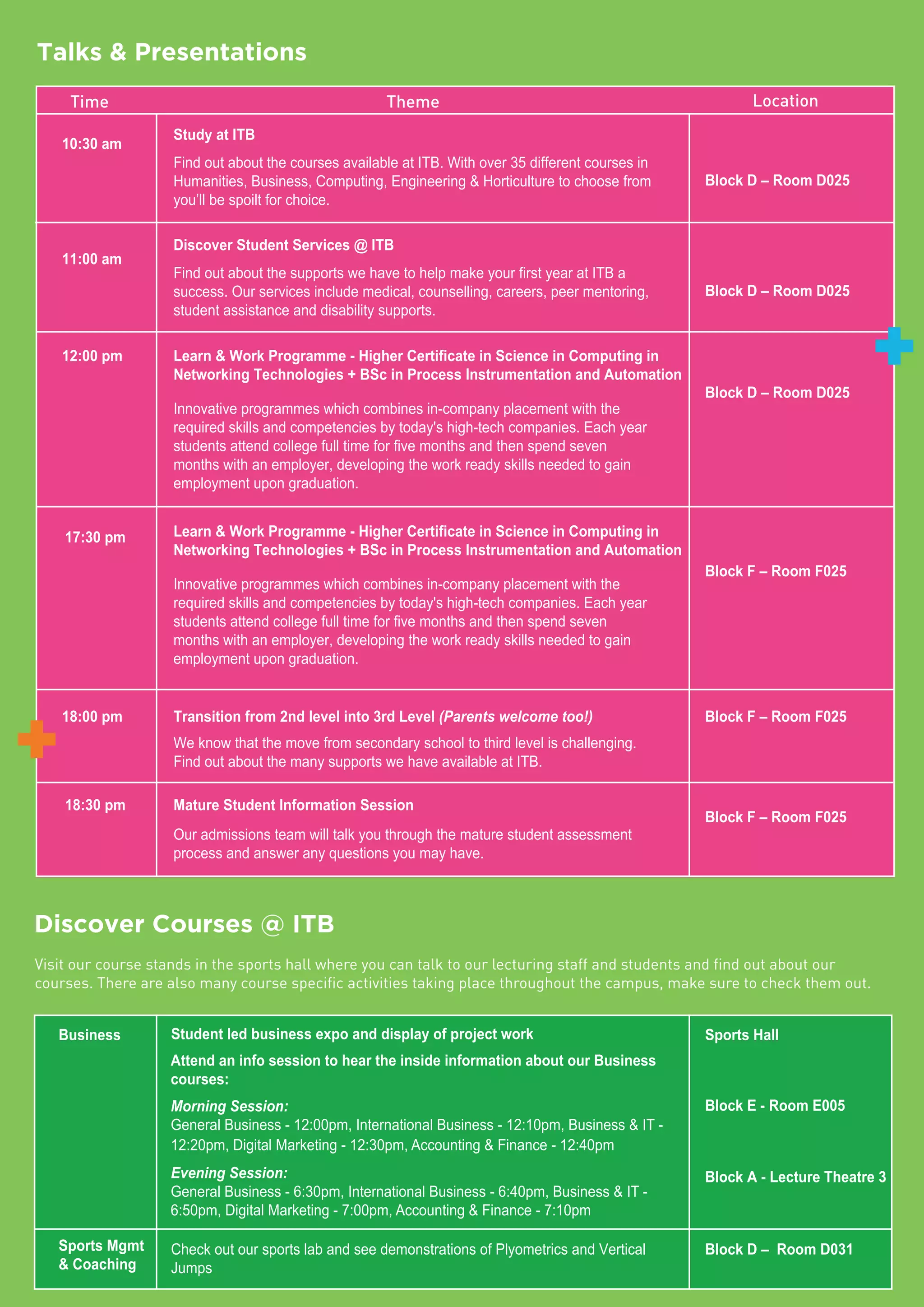 ITB Open Day Schedule | PDF