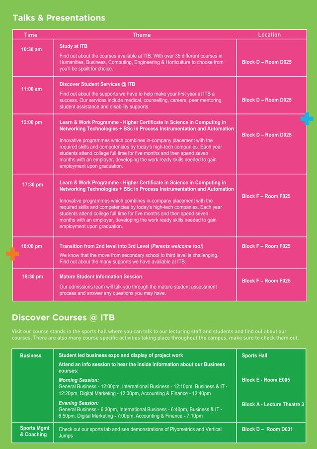 ITB Open Day Schedule | PDF