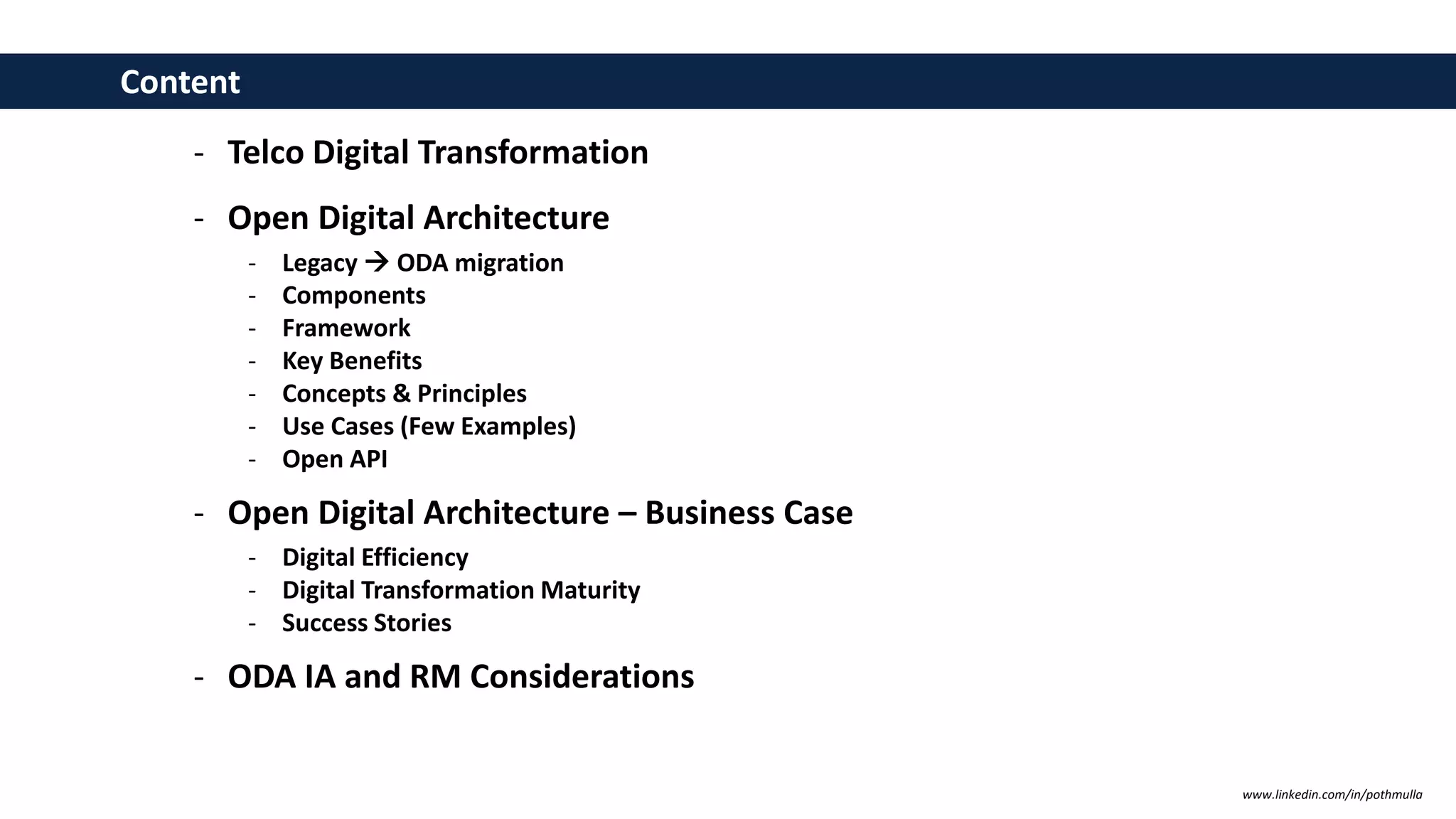 Driving the Telecom Digital Transformation through Open Digital ...