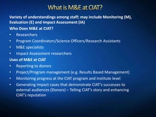 Monitoring and Evaluation Open Discussion | PPT