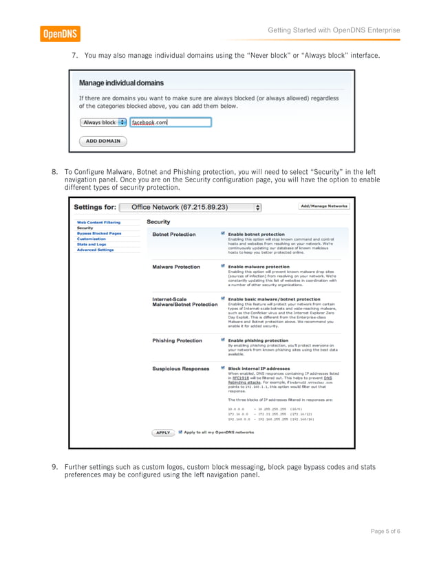 Open dns configuring opendns filtering | PDF