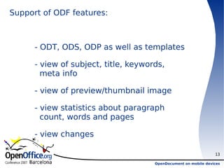OpenDocument on Mobile Devices | ODP