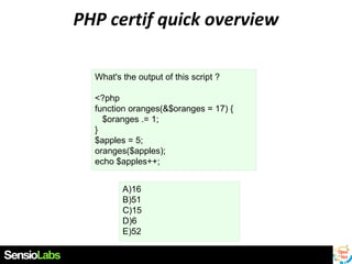 PHP Tips for certification - OdW13 | PPT