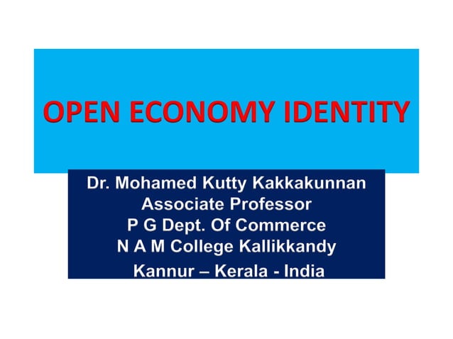 Open economy identity | PPT
