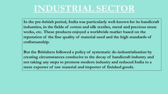 Indian Economy at the eve of Independence. | PDF | Agriculture | Industries