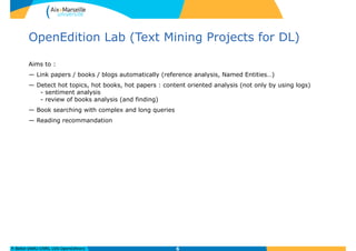 OpenEdition Lab projects in Text Mining | PPT