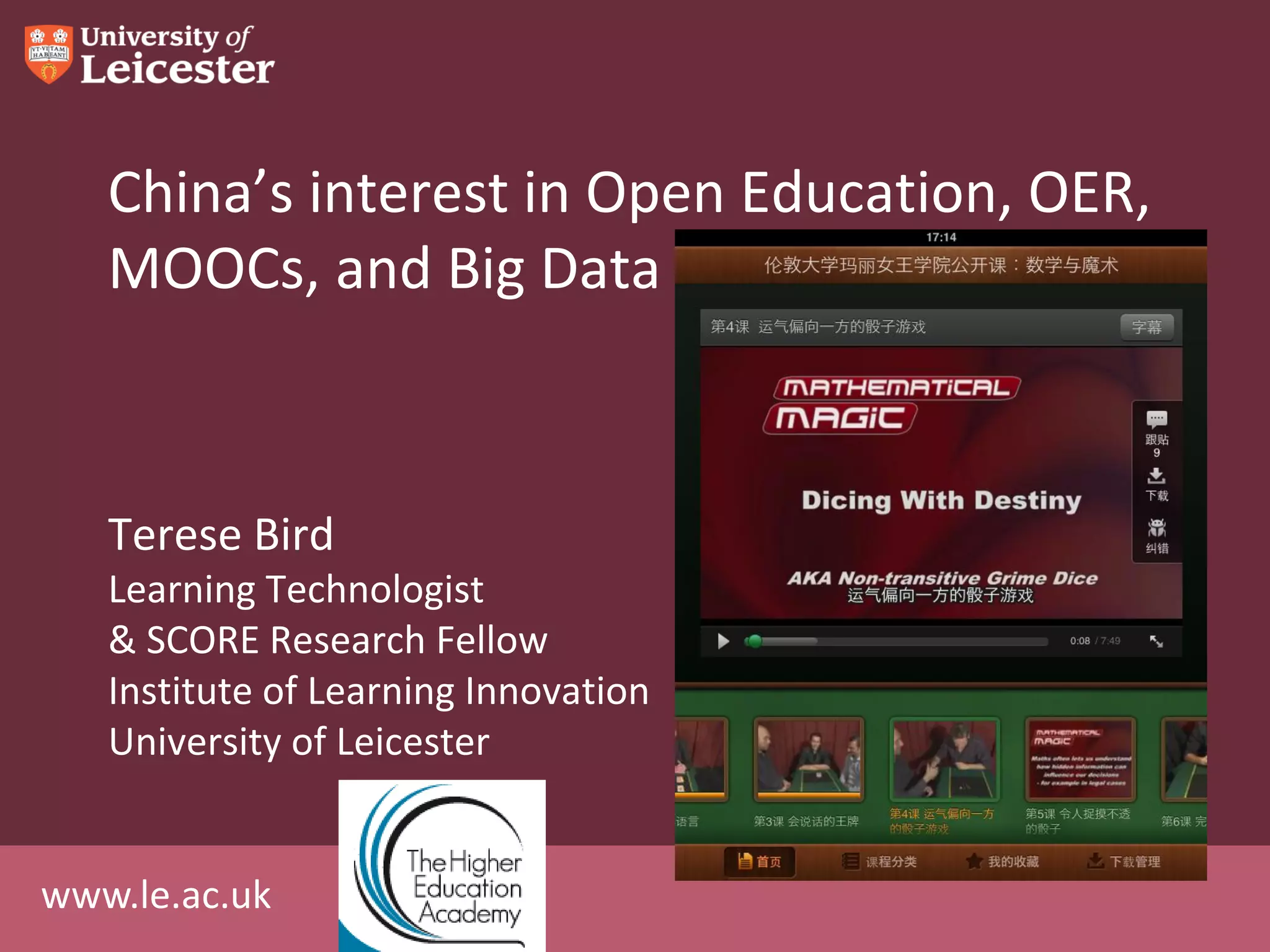 China's interest in open education, OER, MOOCs, and big data | PDF