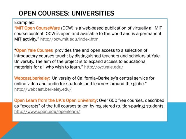 Open educational resources | PPT