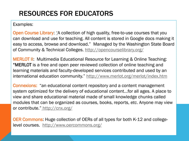 Open educational resources | PPT