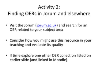 Open educational resources and sharing your teaching materials | PPT