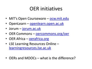 Open educational resources and sharing your teaching materials | PPT