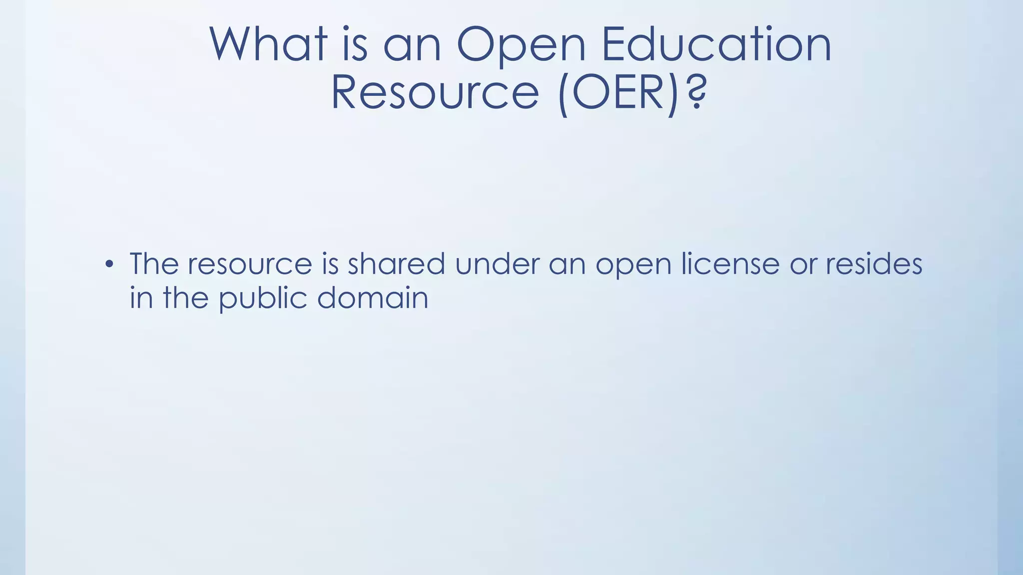 Open educational resources (oer) power point | PPTX