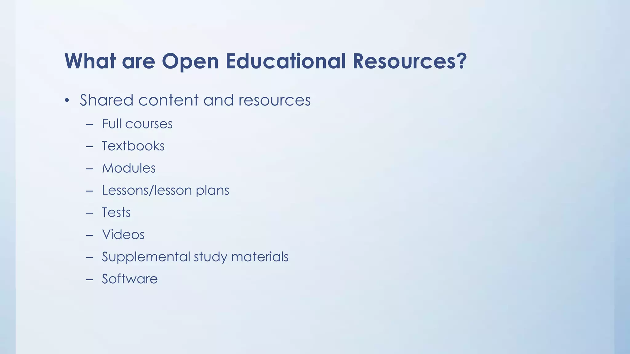 Open educational resources (oer) power point | PPTX