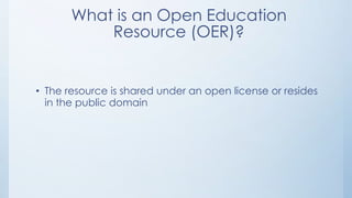 Open educational resources (oer) power point | PPTX