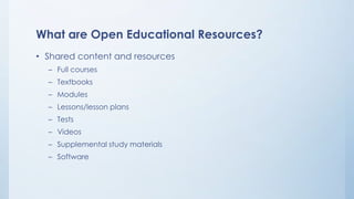 Open educational resources (oer) power point | PPTX