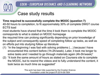 European Distance Learning Week: Open Education at the micro level: “Use of MOOCs in Traditional ...