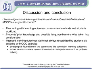 European Distance Learning Week: Open Education at the micro level: “Use of MOOCs in Traditional ...