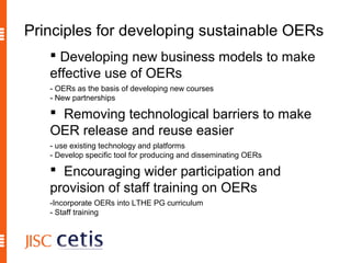 Developing a sustainable OER ecosystem in HE | PPT