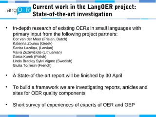 Sustainability in OER for less used languages | PPT