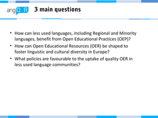 Sustainability in OER for less used languages | PPT