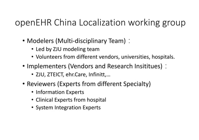 OpenEHR modeling case studies in China | PPT
