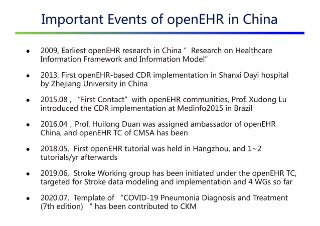 openEHR Progress in China 2022 | PDF | Healthcare Industry | Industries